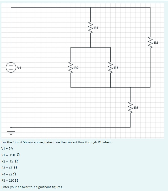 Solved For the Circuit Shown above, determine the current | Chegg.com