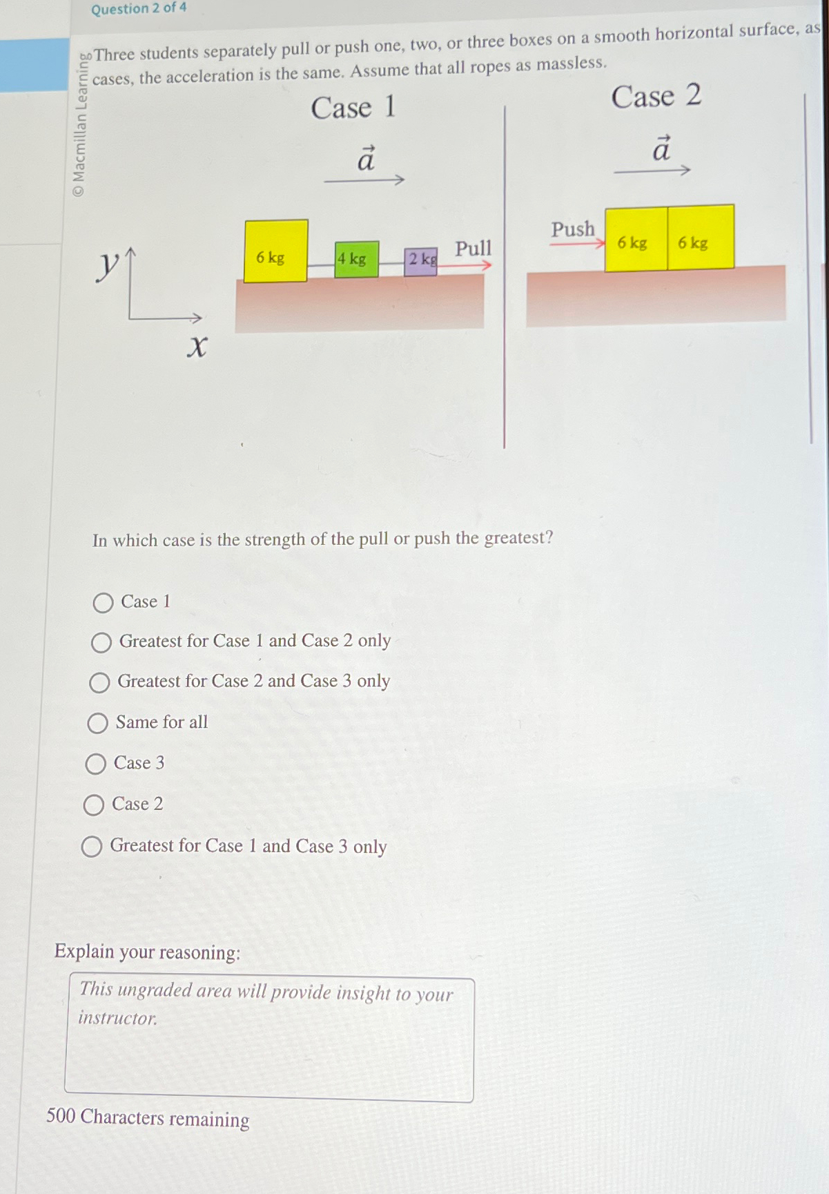 Solved Question 2 ﻿of 4no Three students separately pull or | Chegg.com