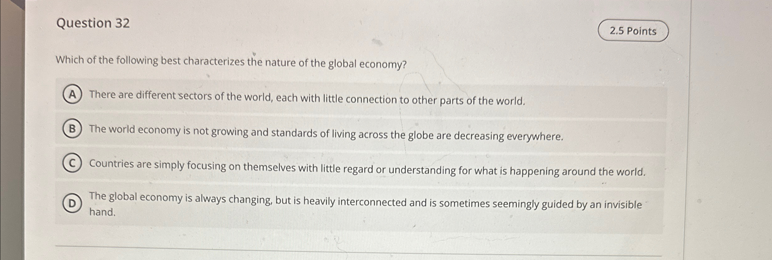Solved Question 322.5 ﻿PointsWhich of the following best | Chegg.com