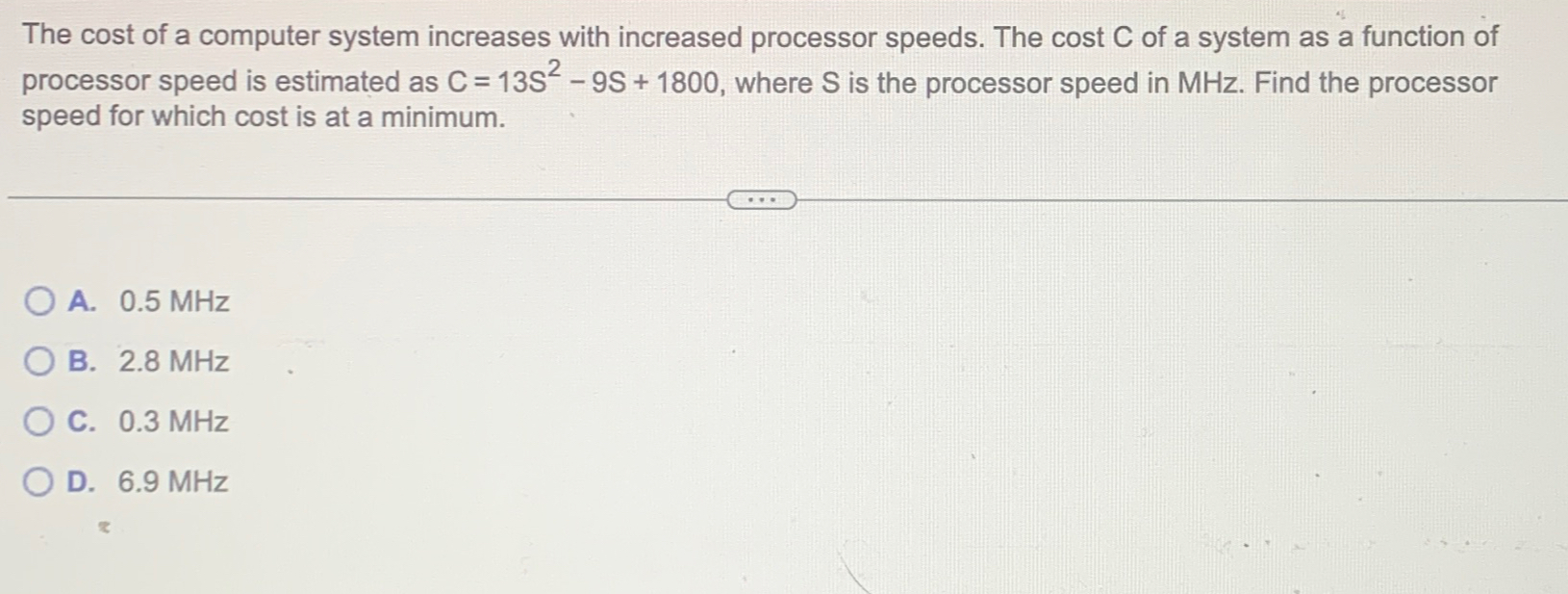 Solved The cost of a computer system increases with | Chegg.com