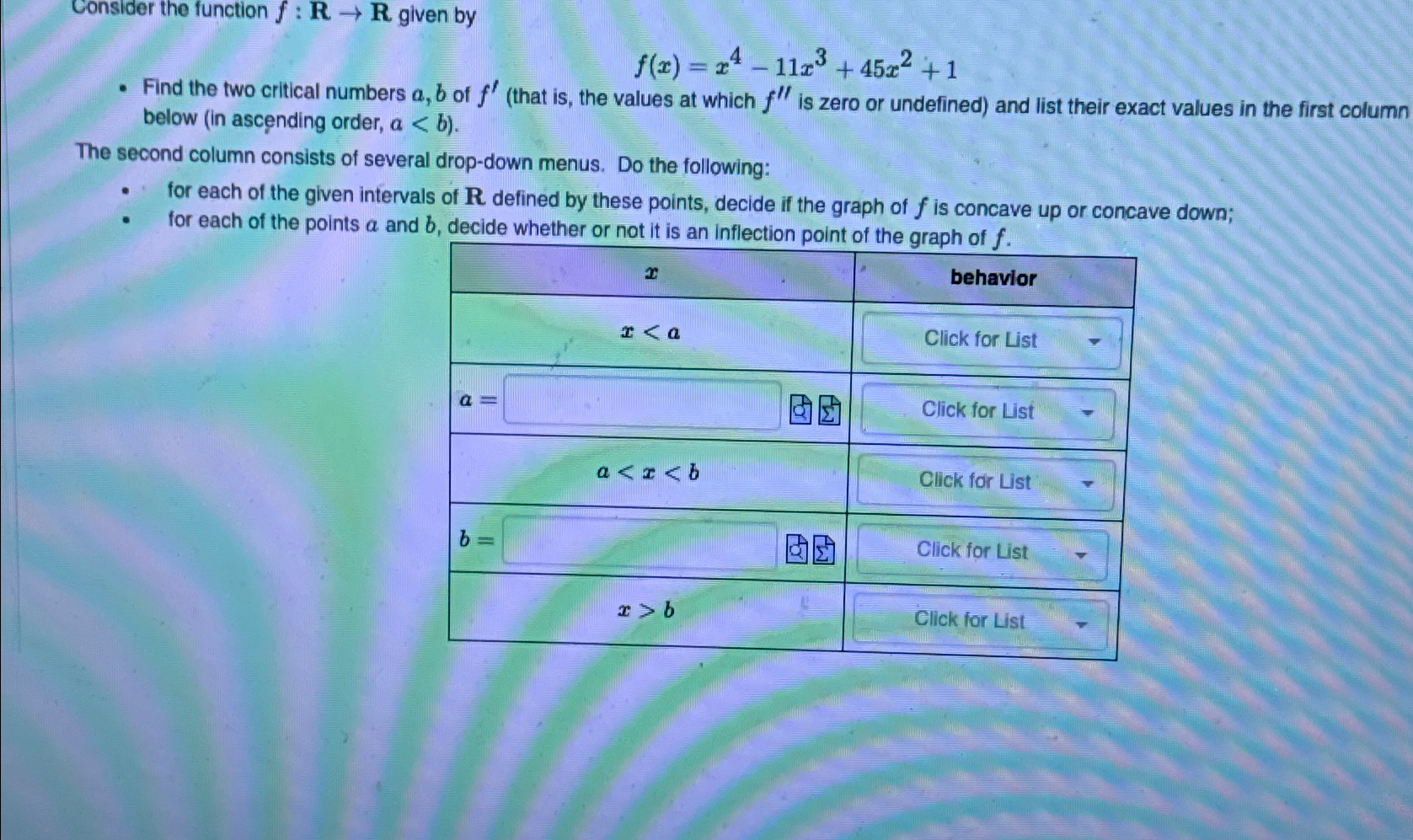 Solved Consider The Function F R→r ﻿given