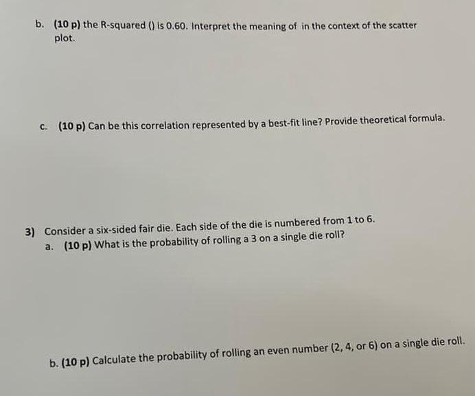 Solved 2) Consider the following scatter plot depicting the | Chegg.com