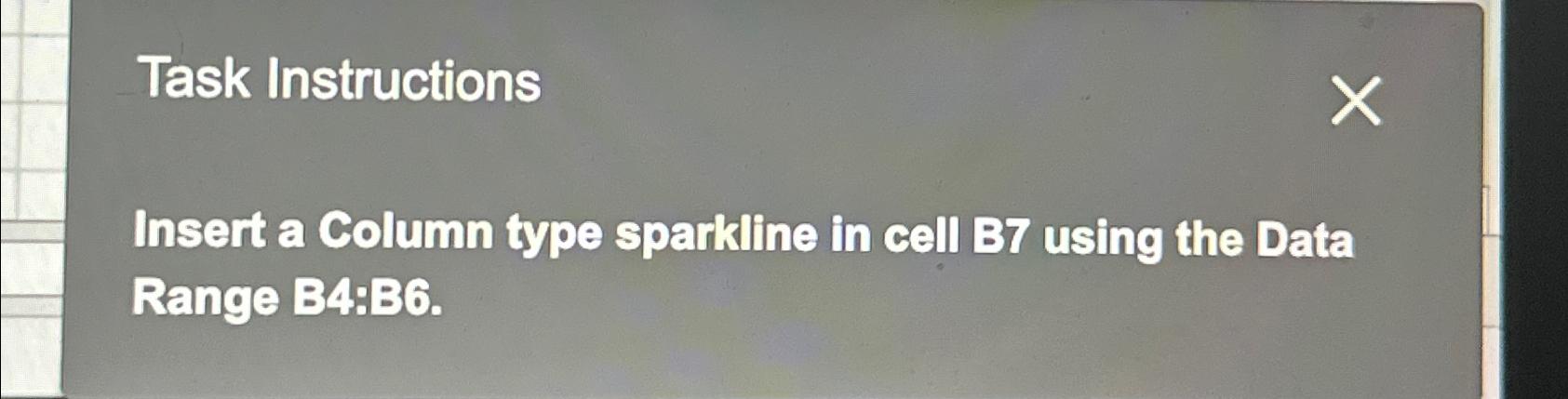 Solved Task InstructionsInsert a Column type sparkline in | Chegg.com