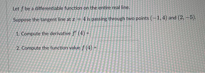 Solved Let f be a differentiable function on the entire real | Chegg.com