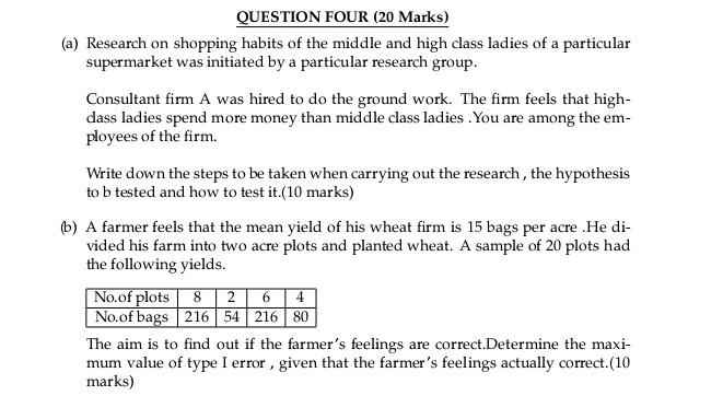 Solved QUESTION FOUR (20 Marks) (a) Research on shopping | Chegg.com