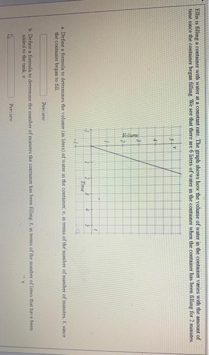 Solved Ellis is filling a container with water at a constant | Chegg.com