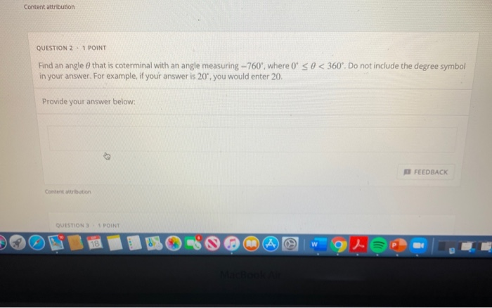 Solved Content attribution QUESTION 2.1 POINT Find an angle | Chegg.com