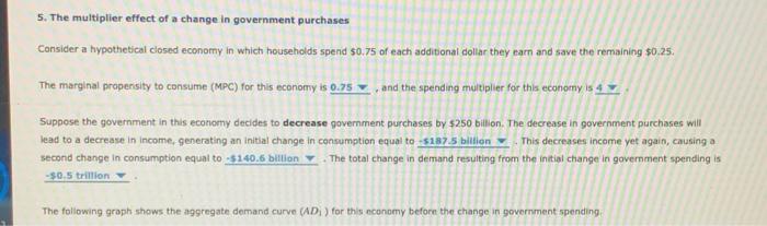 Solved 5. The multiplier effect of a change in government | Chegg.com