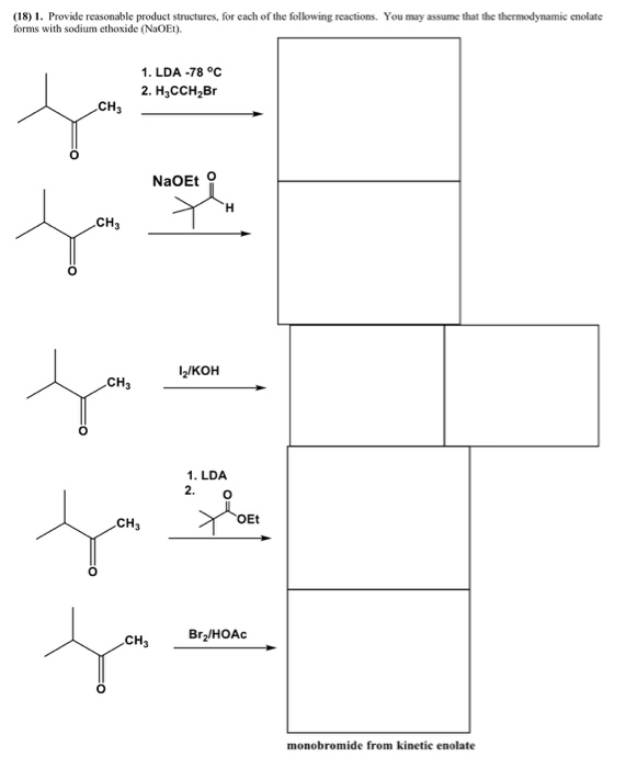 Solved (18) 1. Provide reasonable product structures, for | Chegg.com