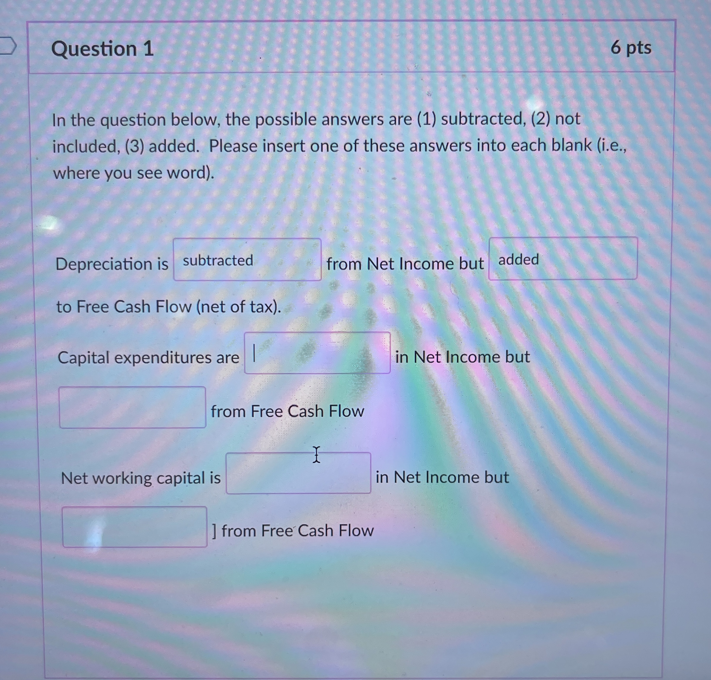 Solved Question 16 ﻿ptsIn the question below, the possible | Chegg.com
