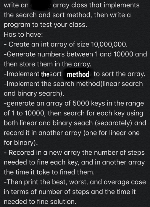 Solved Dont Use The Arrayssort Method Write The Long