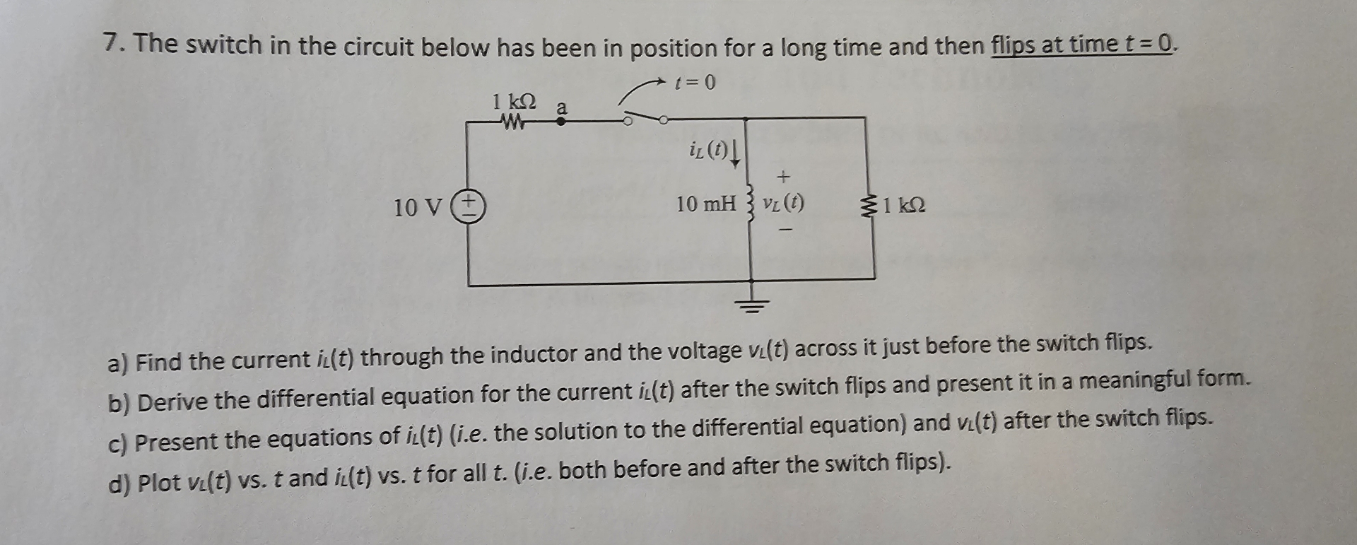 The switch in the circuit below has been in position | Chegg.com
