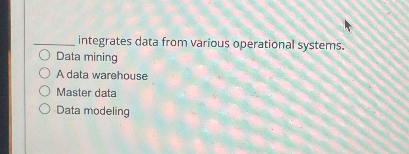 Solved integrates data from various operational systems.Data | Chegg.com
