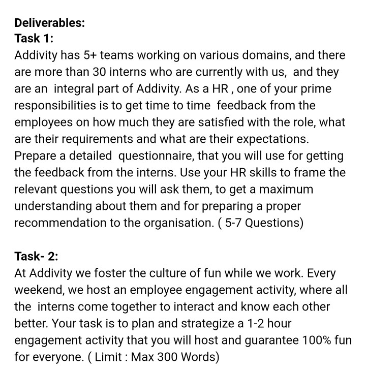 Solved Deliverables: Task 1: Addivity has 5+ teams working | Chegg.com Solved Deliverables: Task 1: Addivity has 5+ teams working | Chegg.com
