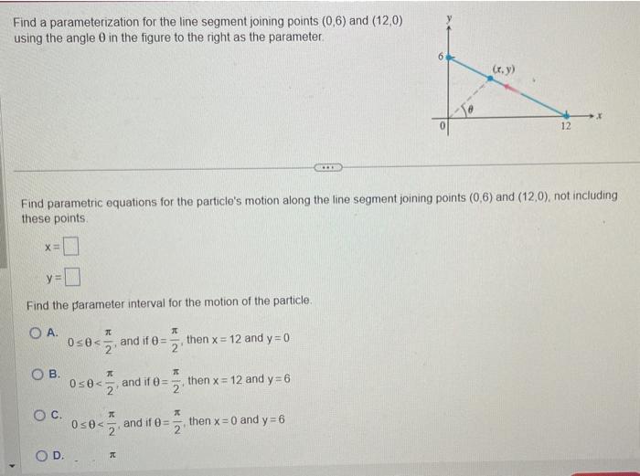Solved Find a parameterization for the line segment joining | Chegg.com