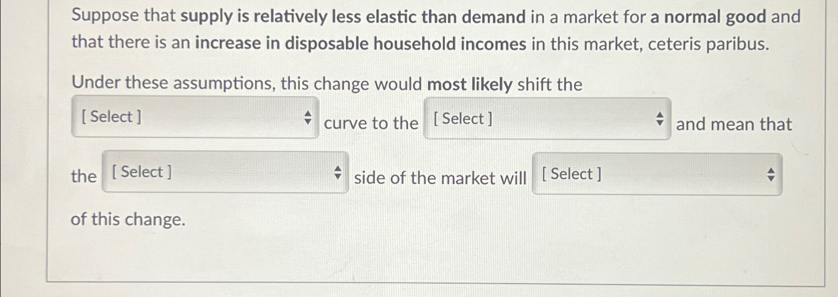 Solved Suppose that supply is relatively less elastic than | Chegg.com