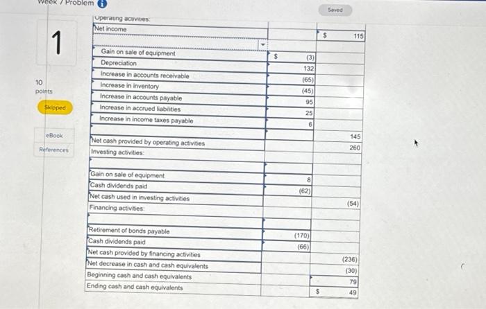 Solved Problem 15-19 (Static) Prepare a Statement of Cash | Chegg.com