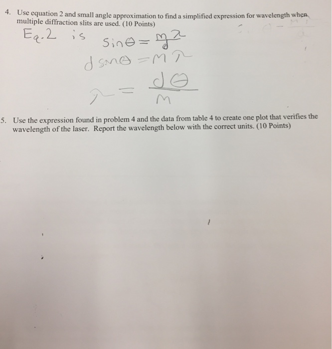4. Use equation 2 and small angle approximation to | Chegg.com