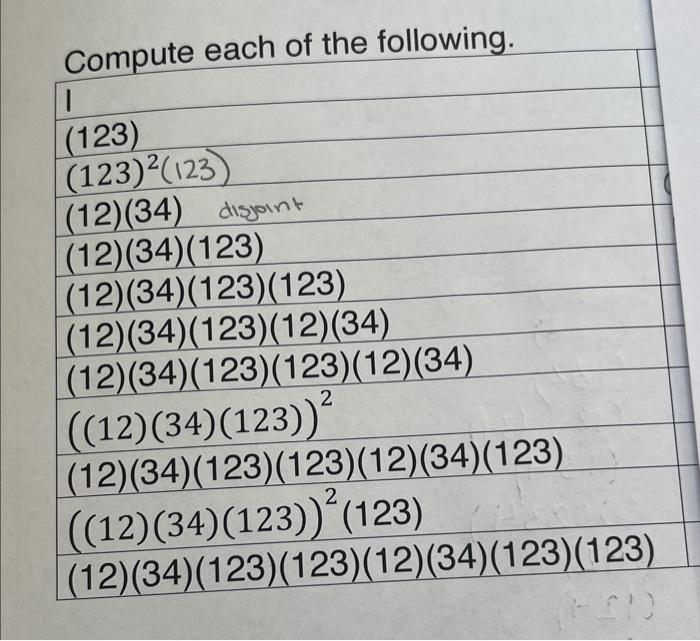 Solved Compute each of the following. \begin{tabular}{|l|} | Chegg.com