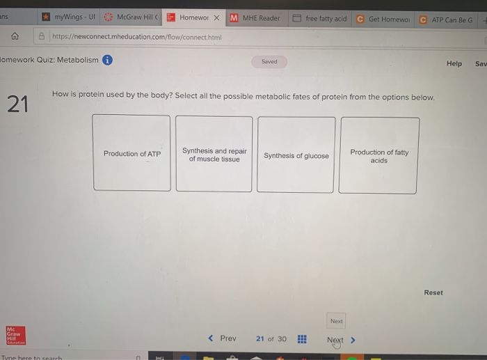 Solved on M MHE Reader free fatty acid c Get Homewo C ATP | Chegg.com