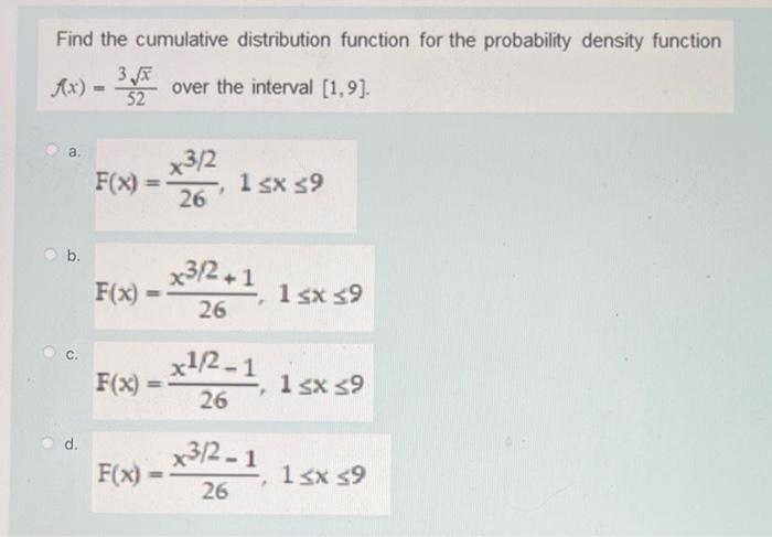 Solved Find k so that f(x) = kx3 is a probability density | Chegg.com