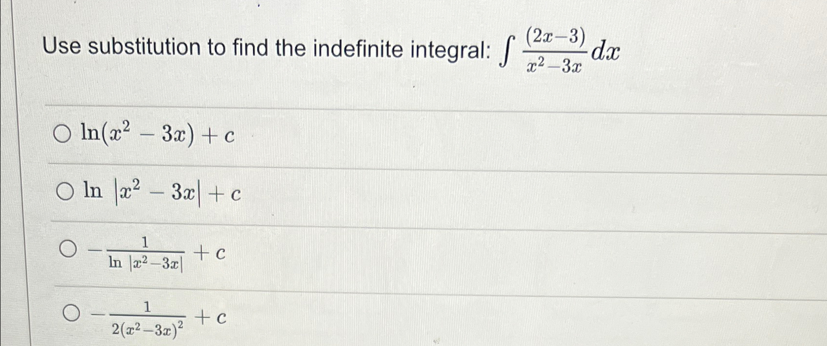 Solved Use substitution to find the indefinite integral: | Chegg.com
