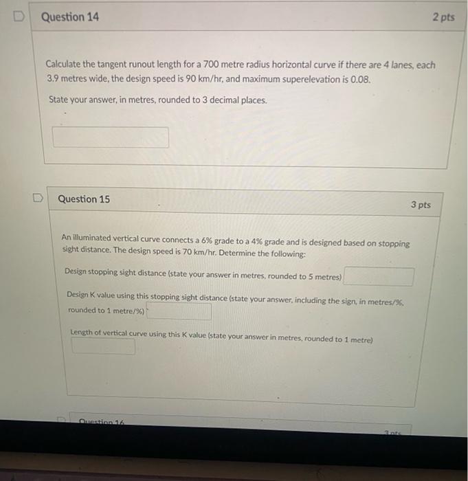 Solved D Question 14 2 pts Calculate the tangent runout | Chegg.com