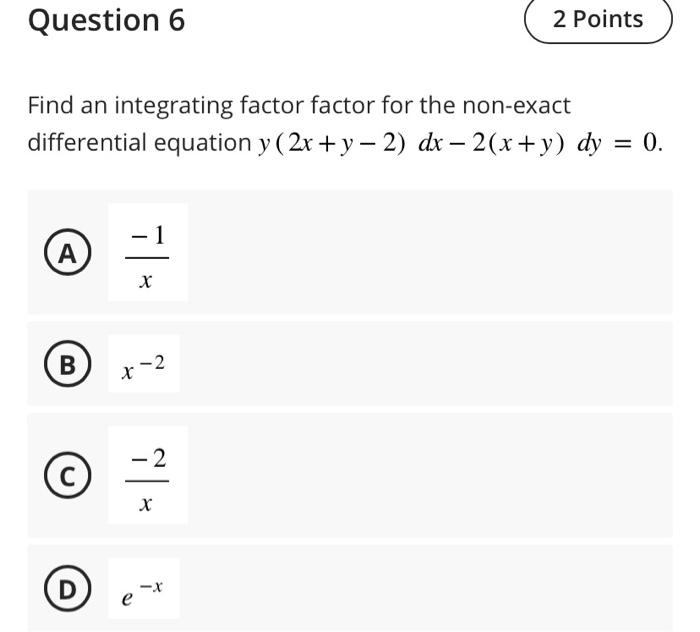 Solved A multiplier that converts a non-exact differential | Chegg.com