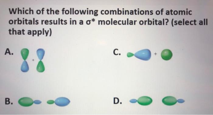 Solved Which of the following combinations of atomic | Chegg.com