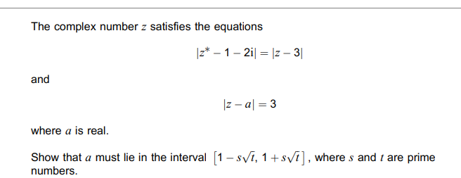 Solved The complex number z ﻿satisfies the | Chegg.com