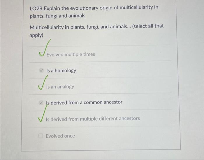 Solved LO28 Explain the evolutionary origin of | Chegg.com