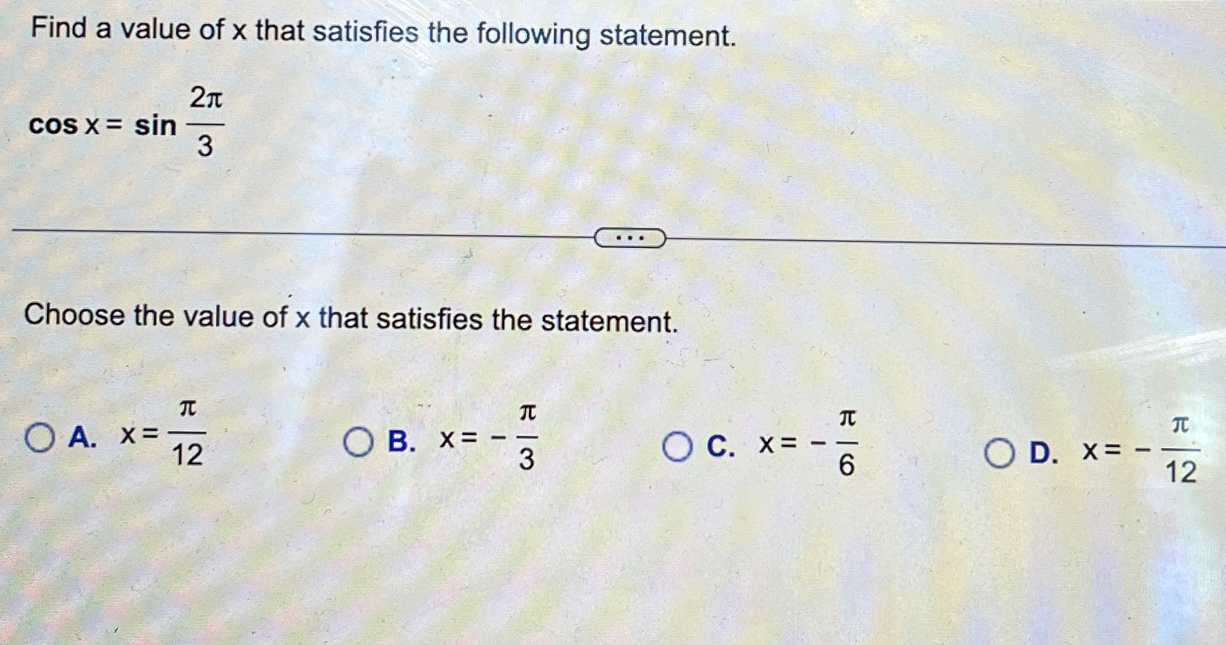 Solved Find a value of x ﻿that satisfies the following | Chegg.com