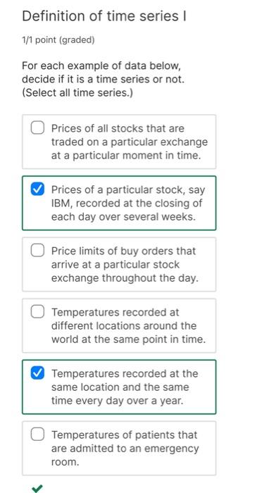 Solved Property of time series. Think about the examples of | Chegg.com