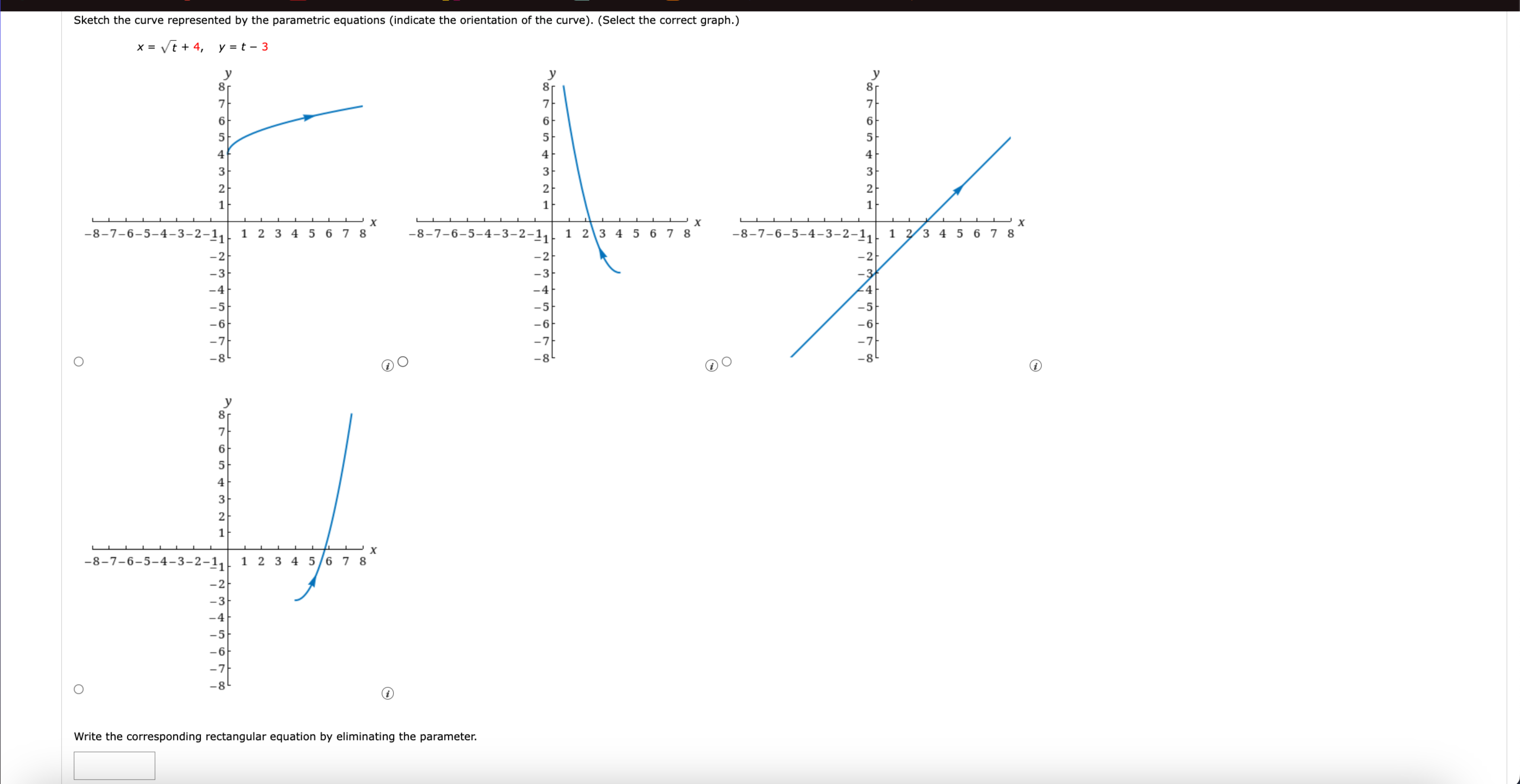 Solved Sketch the curve represented by the parametric | Chegg.com