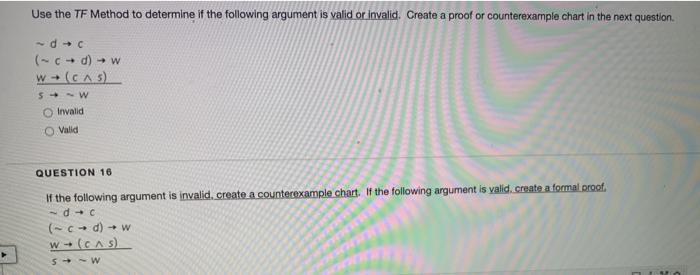 Solved Use the TF Method to determine if the following | Chegg.com