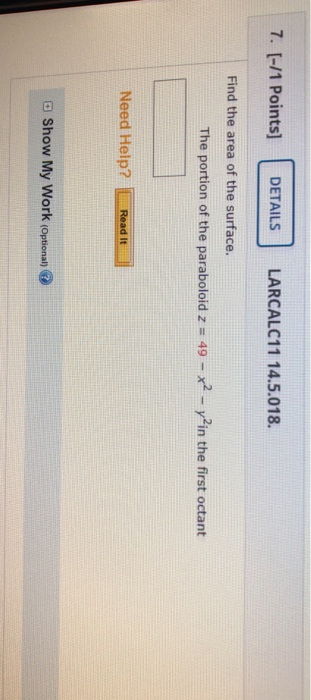 Solved 7. [-/1 Points] DETAILS LARCALC11 14.5.018. Find the | Chegg.com