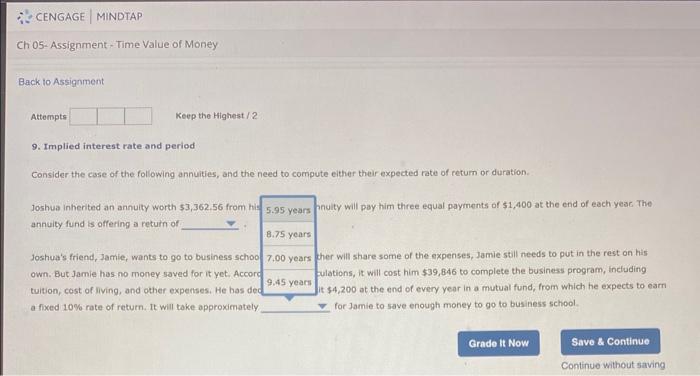 Solved Attempts Keep the Higheat /2 9. Implied interest rate | Chegg.com