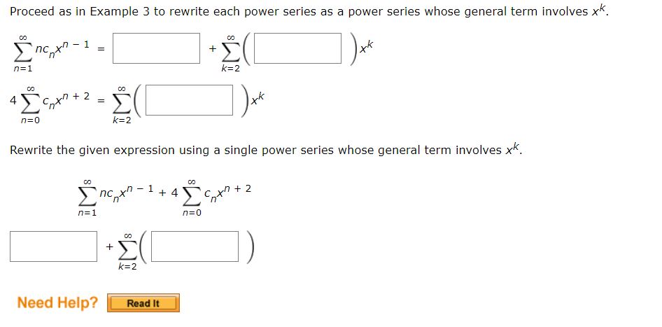 Solved Proceed as in Example 3 ﻿to rewrite each power series | Chegg.com