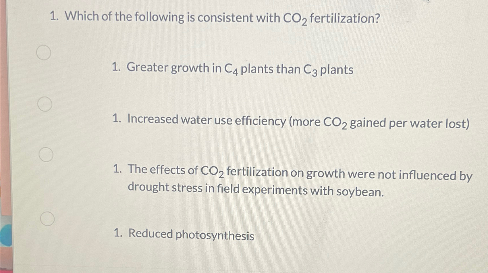 Solved Which of the following is consistent with CO2 | Chegg.com
