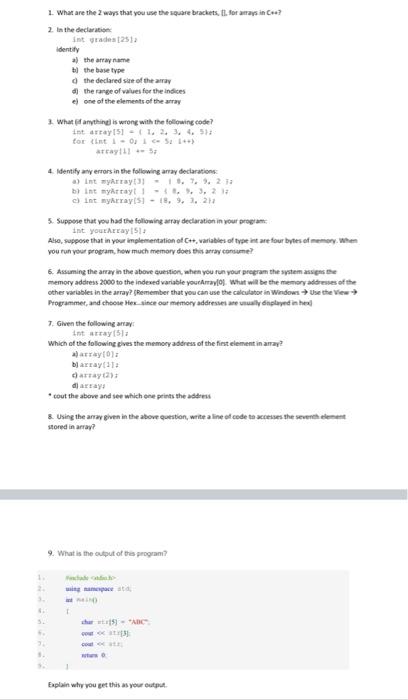 Solved 1. What are the ways that you use the square | Chegg.com