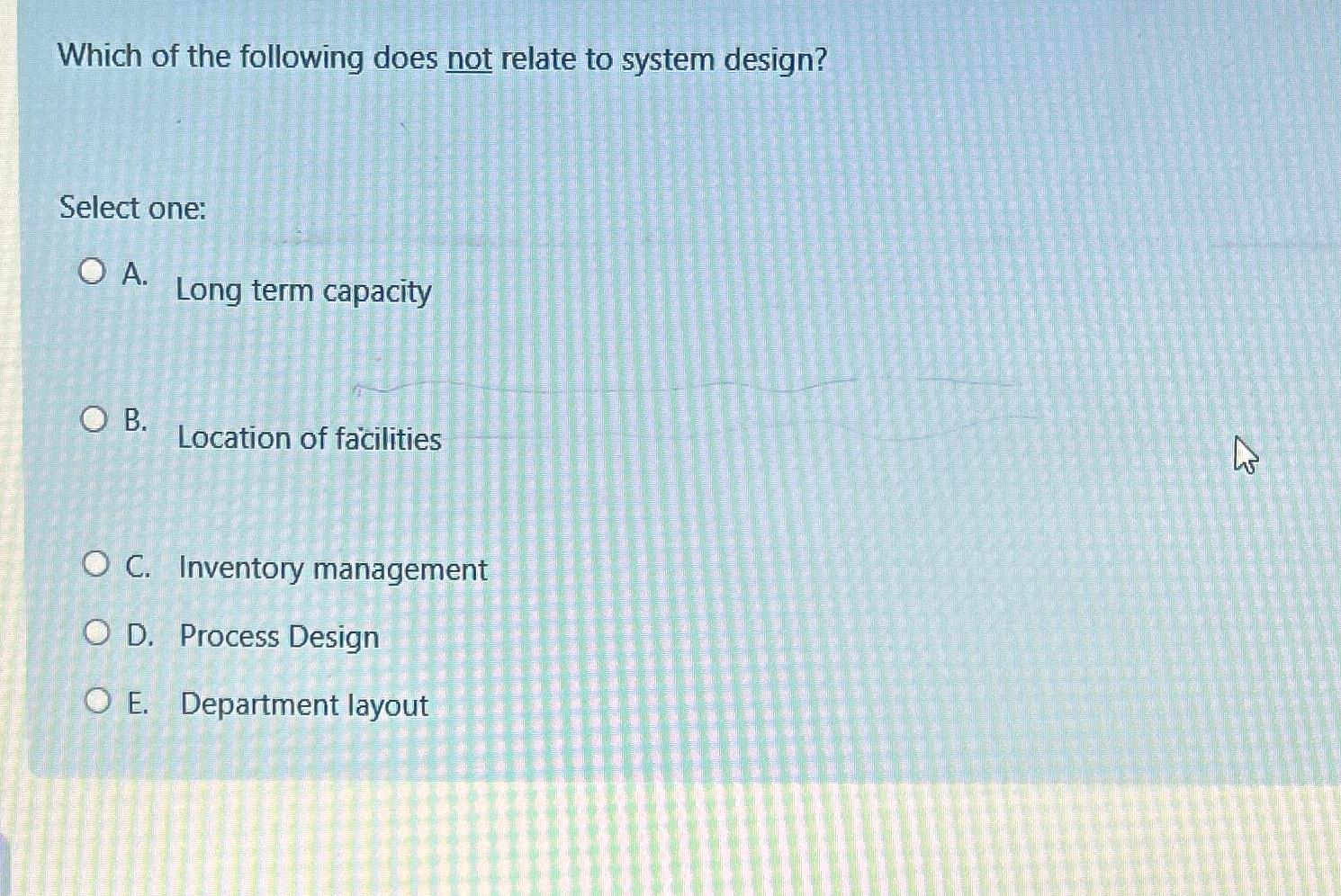 Solved Which of the following does not relate to system | Chegg.com