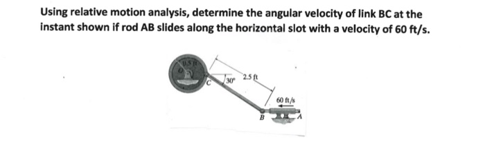 Solved Using relative motion analysis, determine the angular | Chegg.com