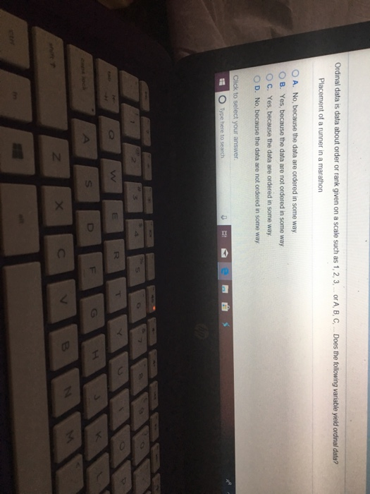 Solved Ordinal data is data about order or rank given on a | Chegg.com