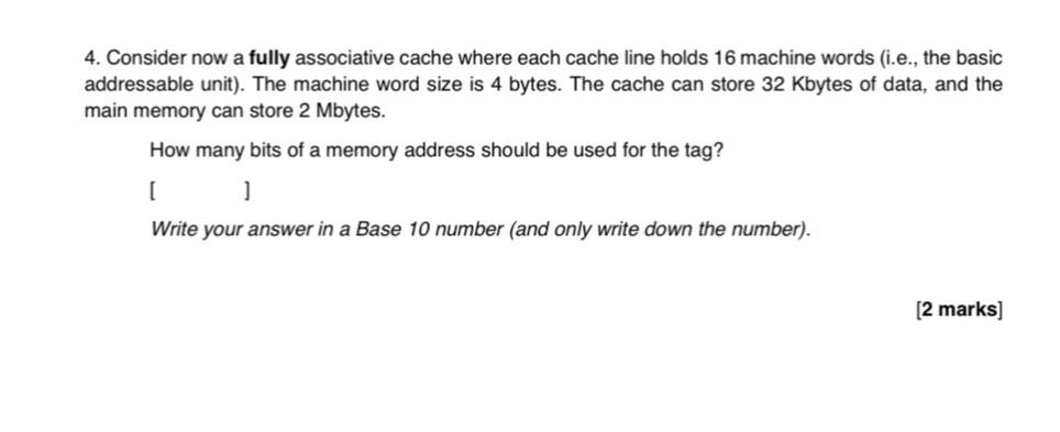 Consider now a fully associative cache where each | Chegg.com