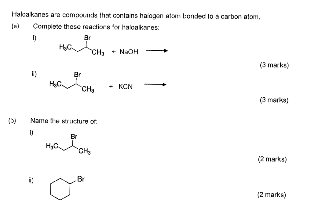 Solved Haloalkanes are compounds that contains halogen atom | Chegg.com