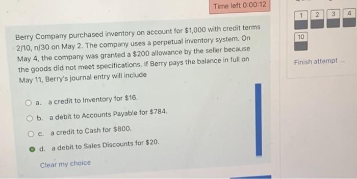 Solved Berry Company purchased inventory on account for | Chegg.com
