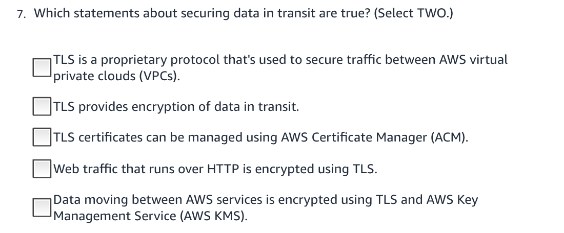Solved Which statements about securing data in transit are | Chegg.com