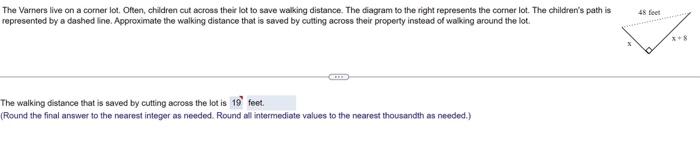 Solved The Varners live on a comer lot. Often, chidden cut | Chegg.com