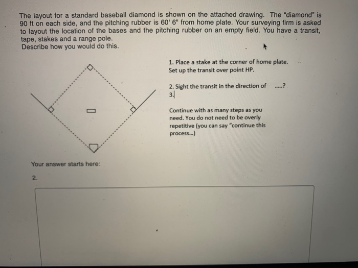 Solved The layout for a standard baseball diamond is shown | Chegg.com