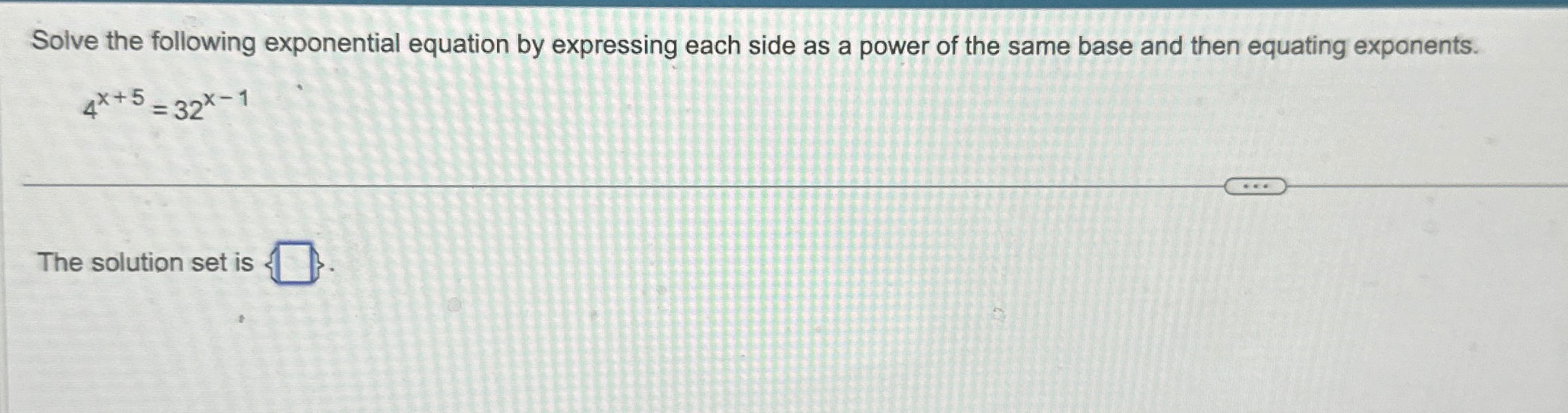 Solved Solve the following exponential equation by | Chegg.com